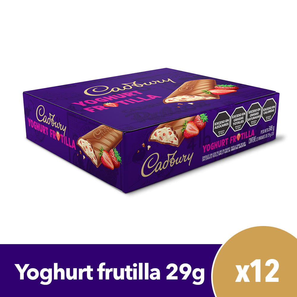 Chocolate Cadbury Frutilla Relleno Yoghurt 29g - Mi Tienda Mondelez