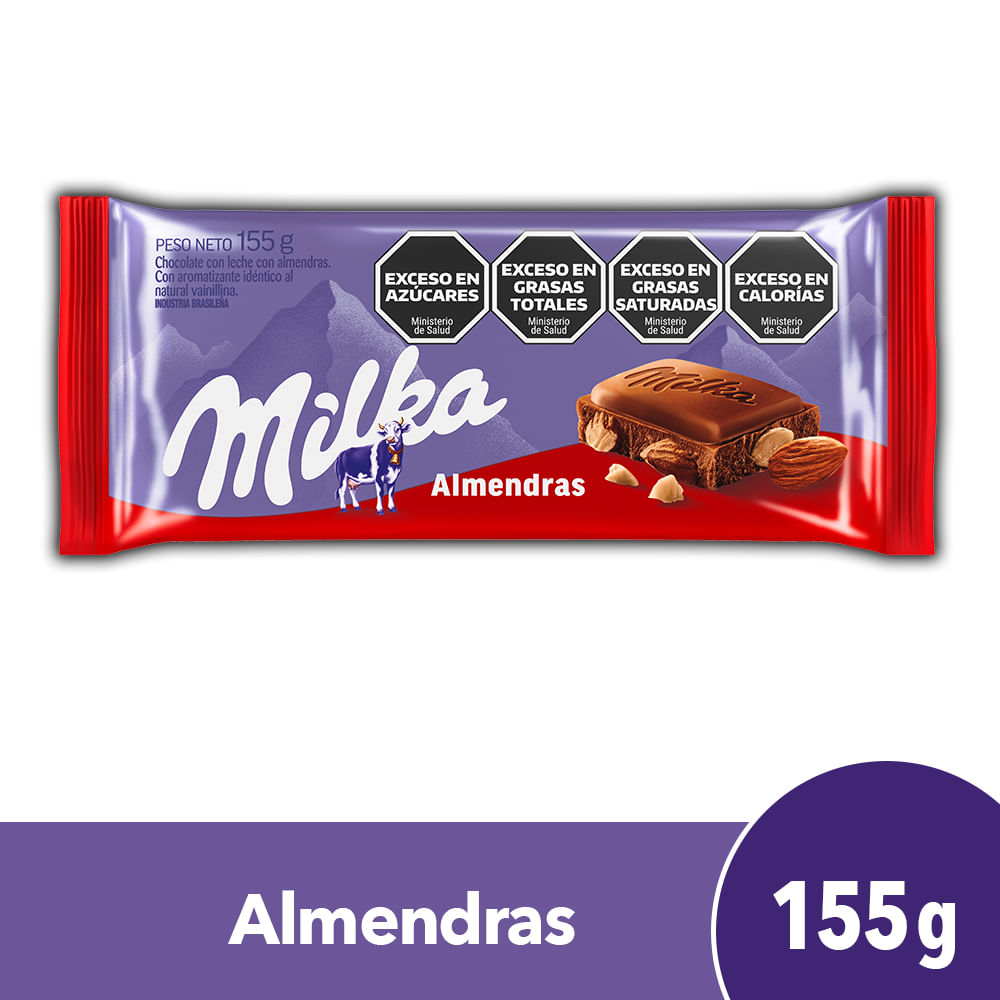 Chocolate con Almendras Milka 155g - Mi Tienda Mondelez