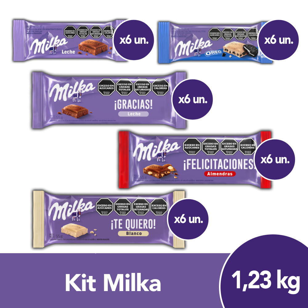 Kit Milka (Oreo + Leche + Blanco + Almendras) 1,23 Kg - Mi Tienda Mondelez