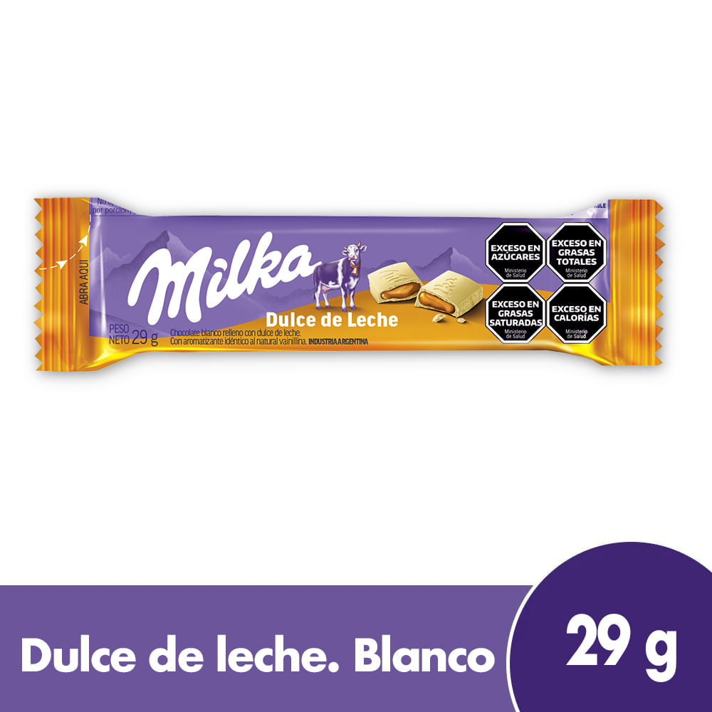 Chocolate Relleno Dulce de Leche Blanco Milka 29g - Mi Tienda Mondelez